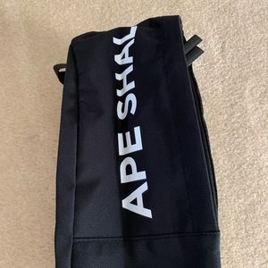 Bape | Bags | Bape A Bathing Ape White Logo Black Backpack | Poshmark